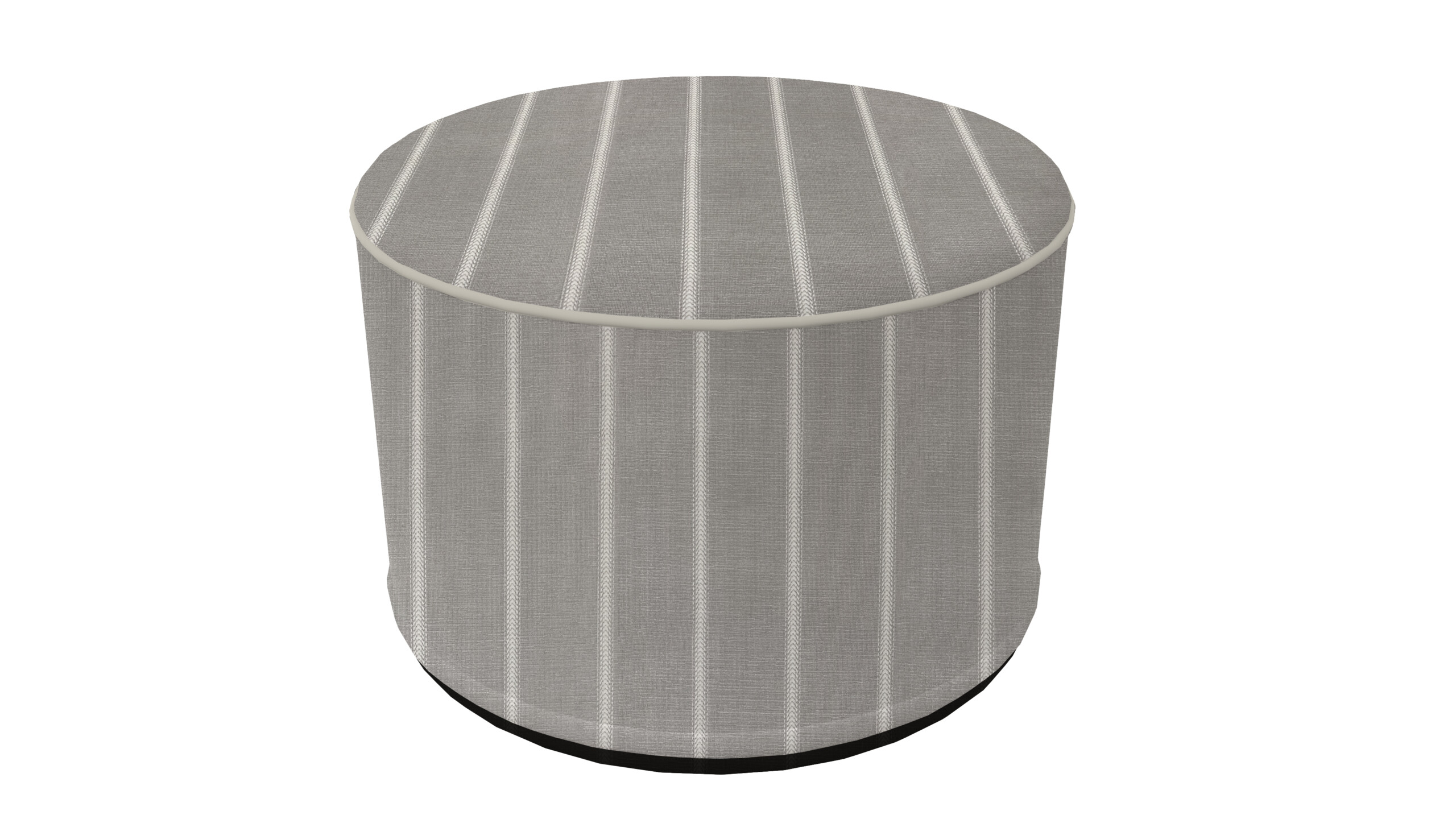 Laura Ashley Ayden Stripe Silver Indoor Pouffe | Rooms By Me
